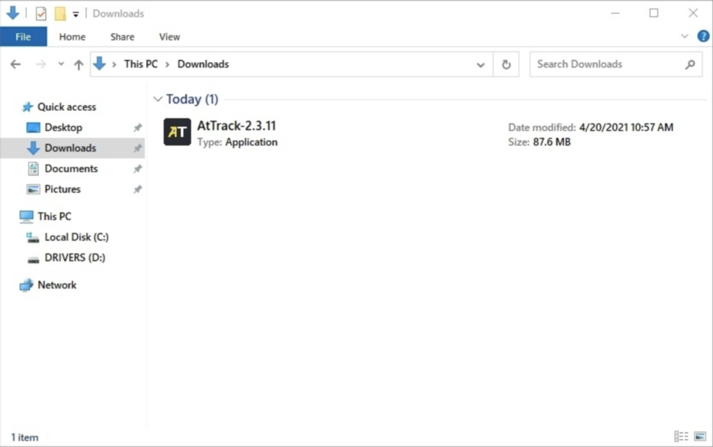 Instructions for Installing the Windows Application – AtTrack